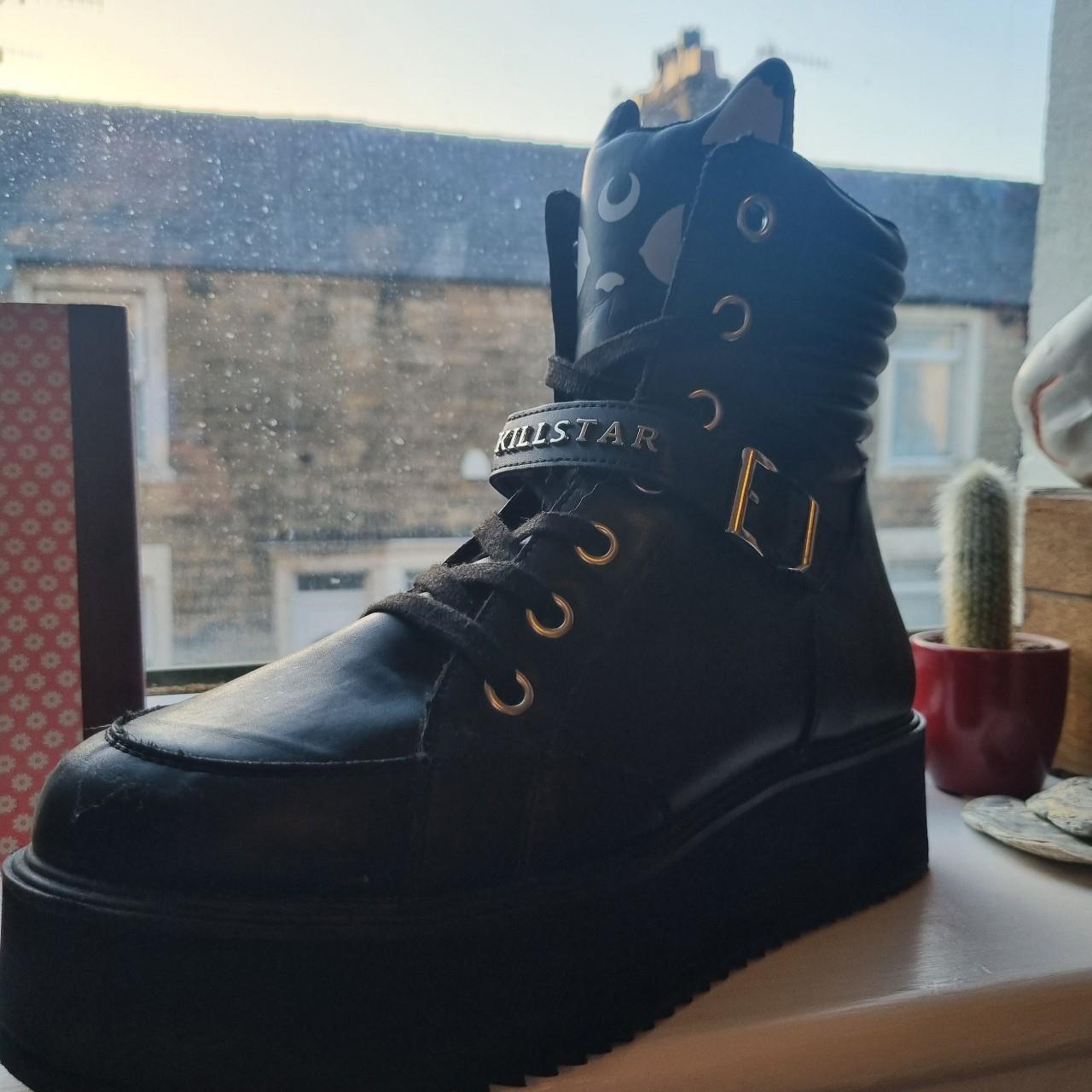Killstar cat boots, worn once, size 8 comfortable... - Depop