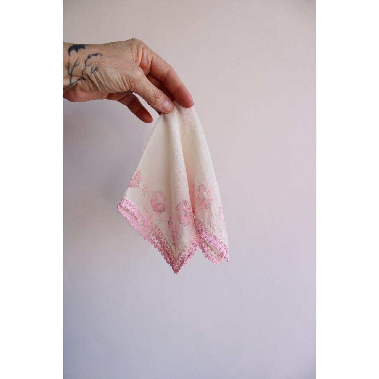 Beautiful hanky in ethereal cream silk with a pretty... - Depop