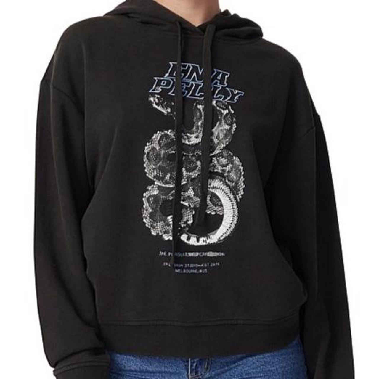 Ena Pelly Python Print Hoodie in Black Size XS,... - Depop