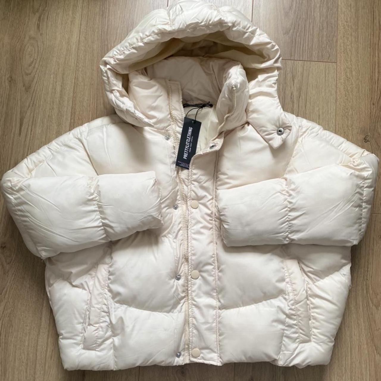 cream coloured oversized puffer from plt, brand new... - Depop