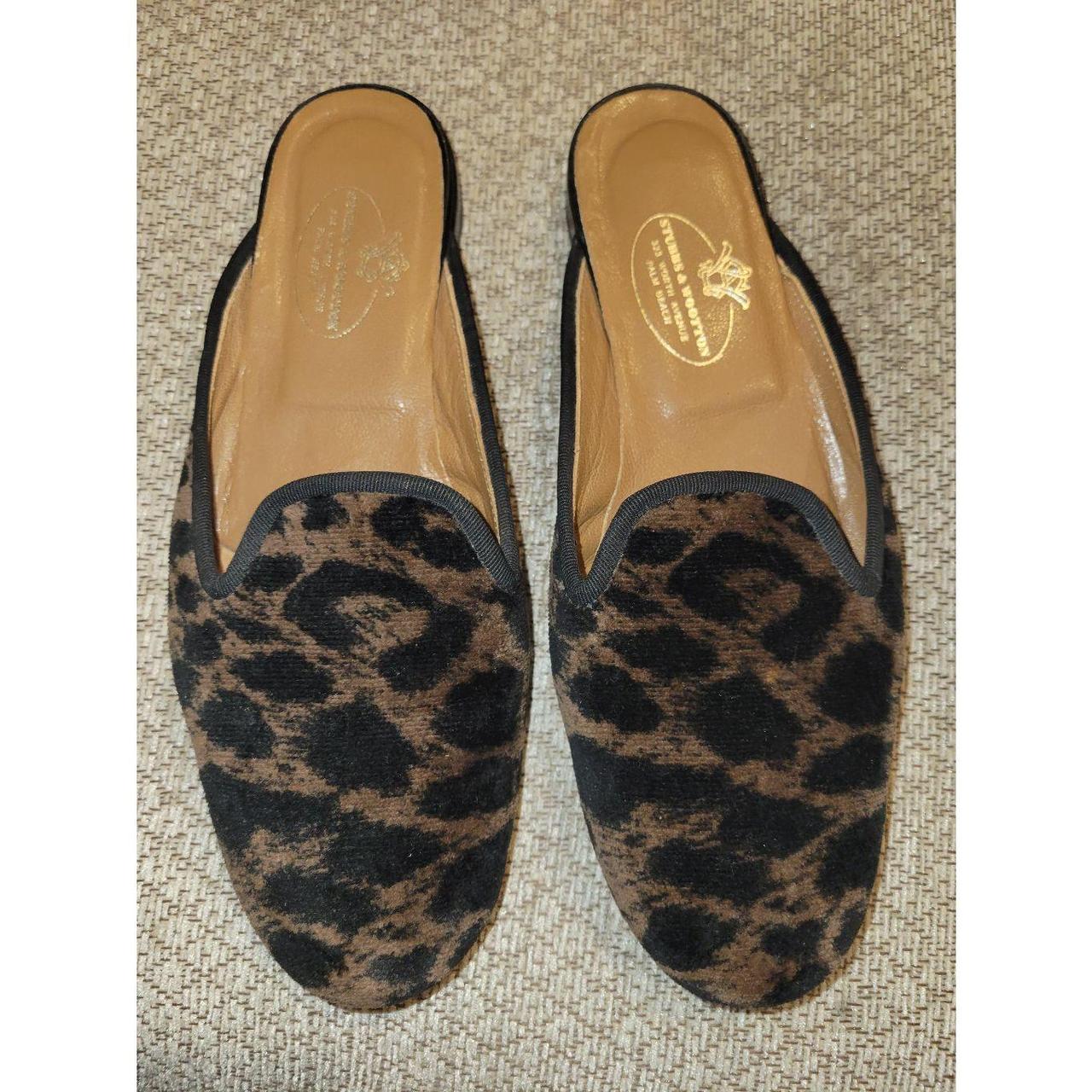 Stubs & Wootton Leopard Print Mule. Uppers in good... - Depop