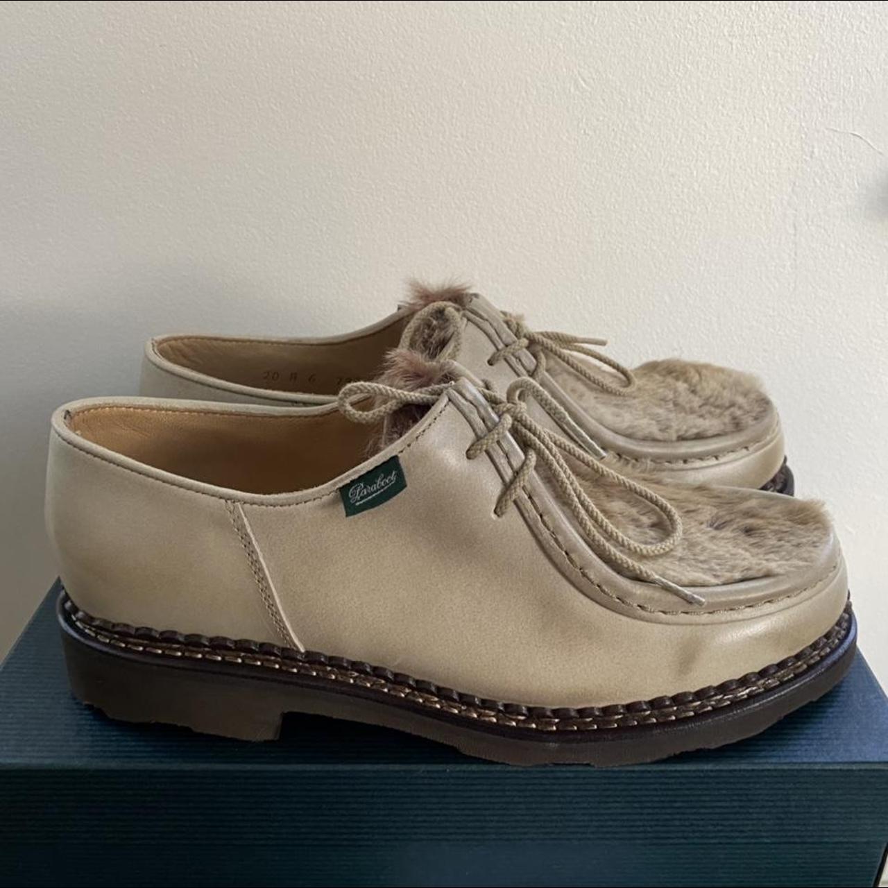 New Paraboot Gray Michael Rabbit Fur Derbies Brown... - Depop