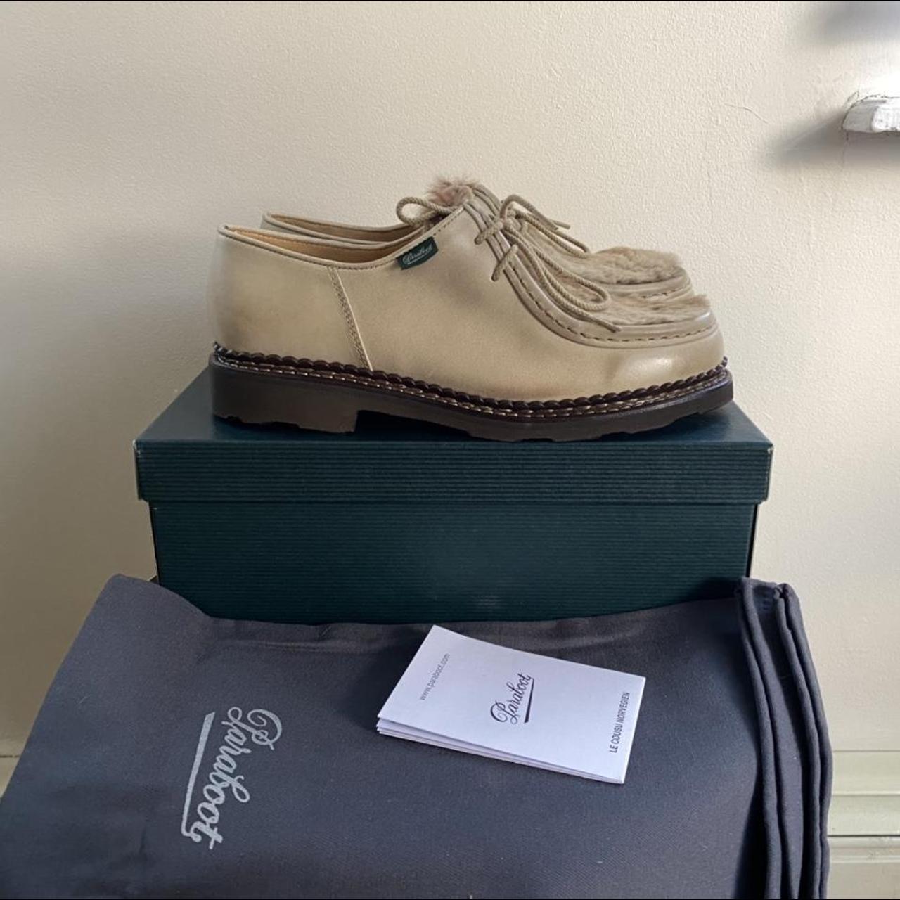 New Paraboot Gray Michael Rabbit Fur Derbies Brown... - Depop