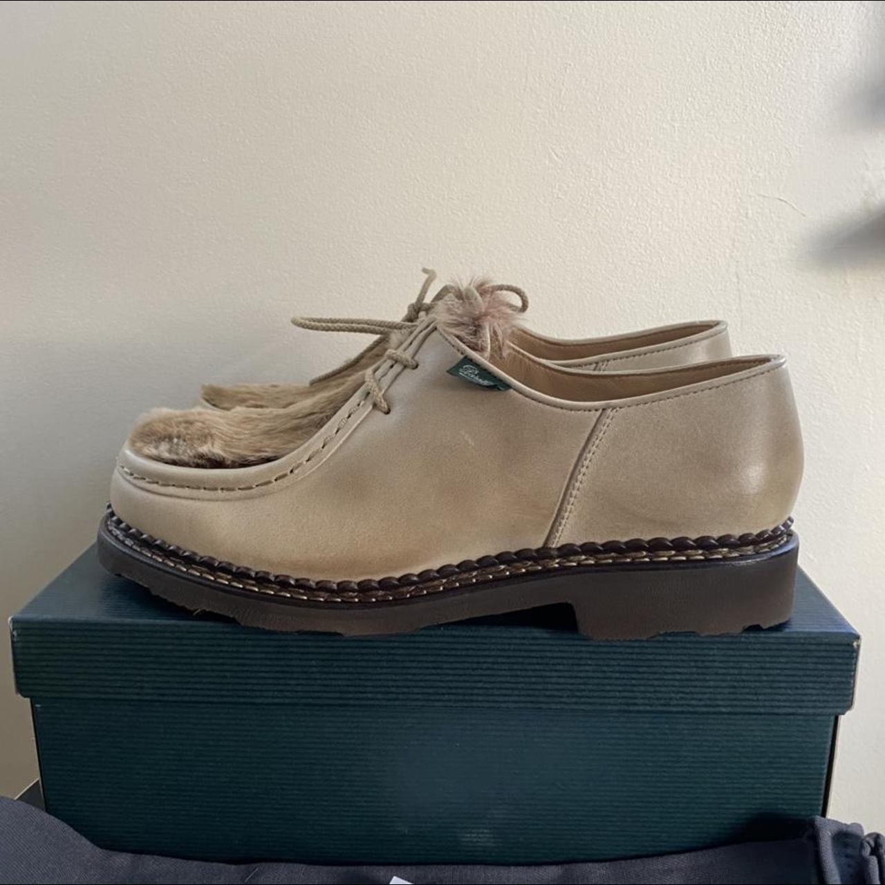 New Paraboot Gray Michael Rabbit Fur Derbies Brown... - Depop