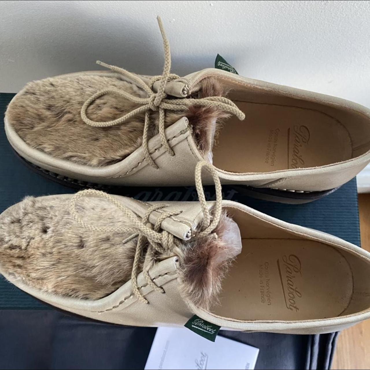 New Paraboot Gray Michael Rabbit Fur Derbies Brown... - Depop