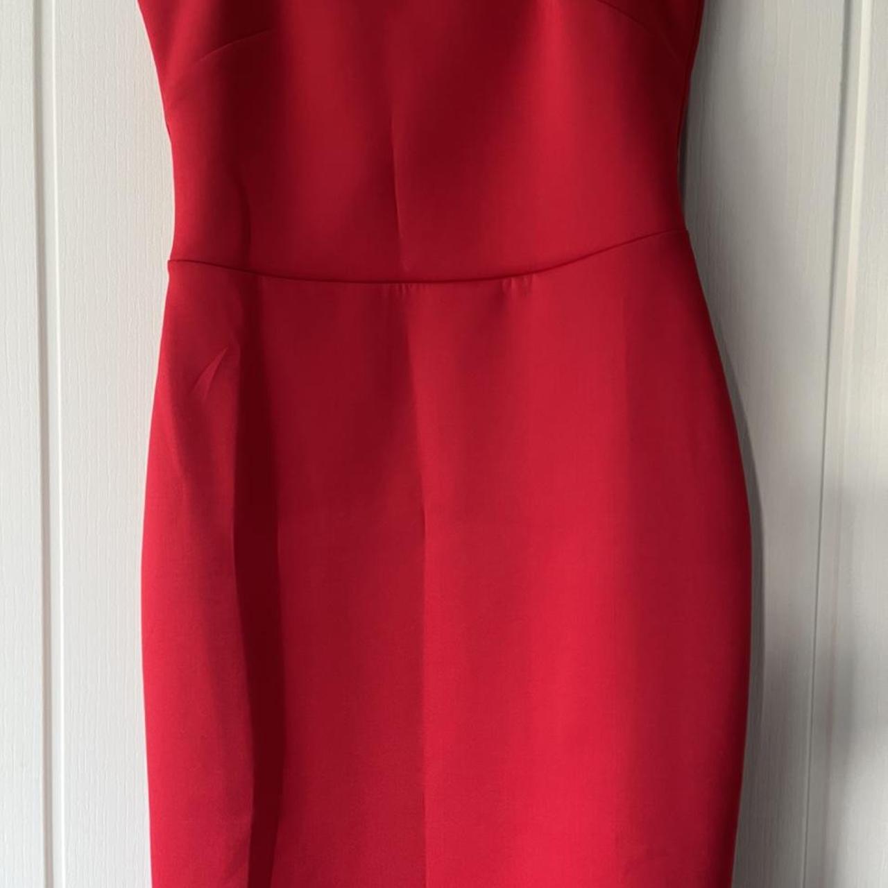 Asos red midi dress size 8 Lovely thick stretch... - Depop