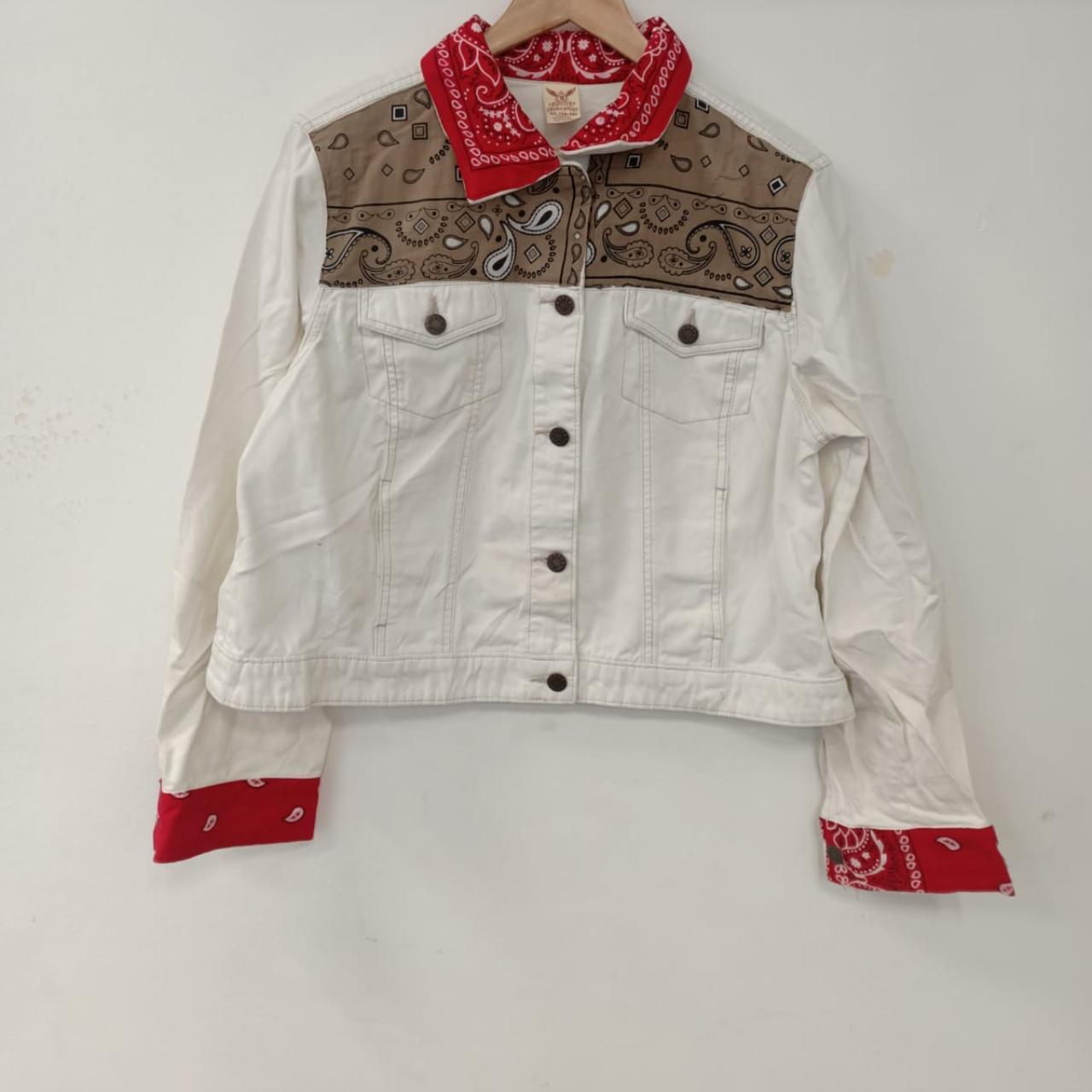 Reworks Faded Glory Denim Jacket with bandana... - Depop