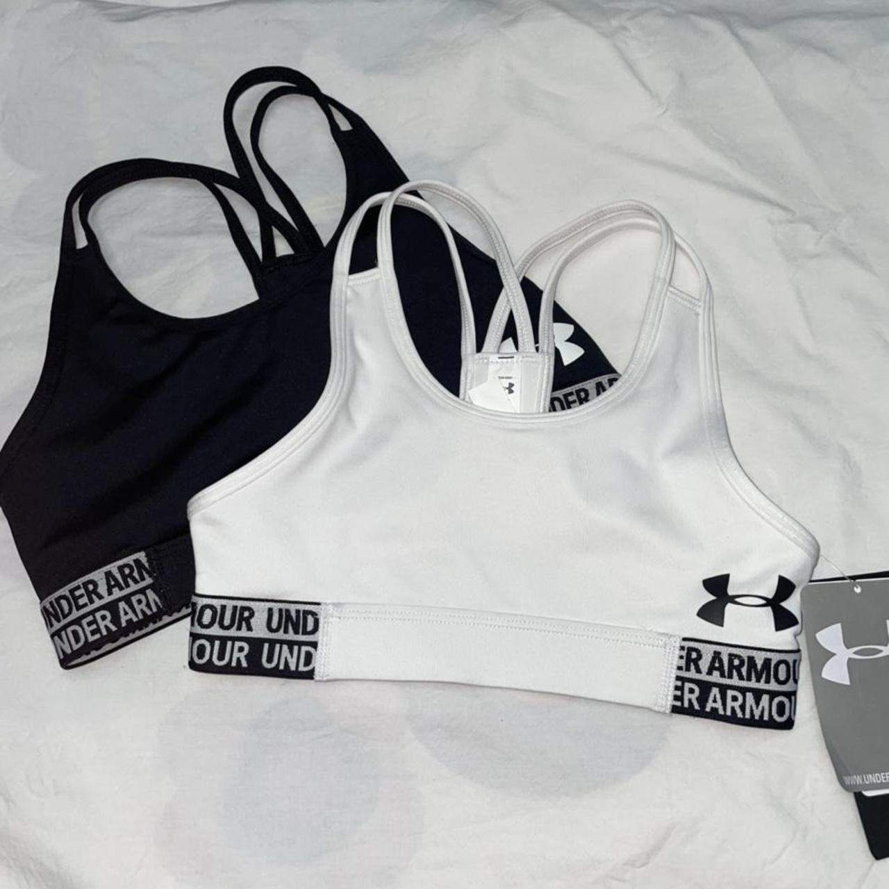 Under Armour Black and White Crop-top | Depop