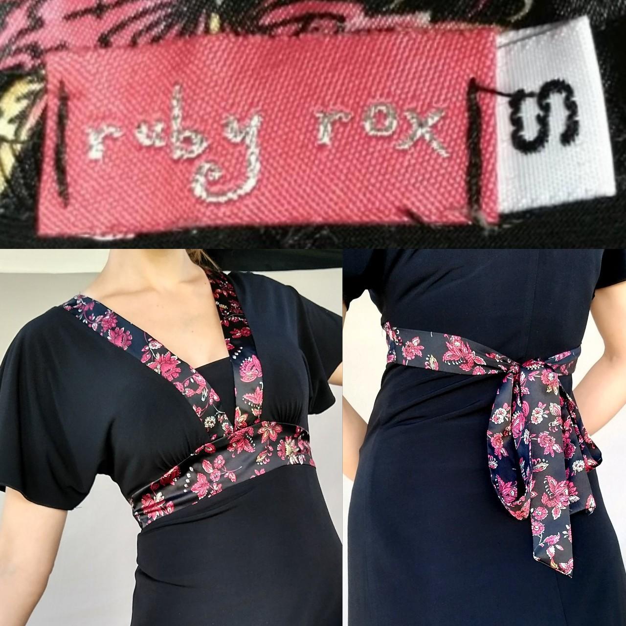 Ruby Rox Women's Black and Red Dress | Depop