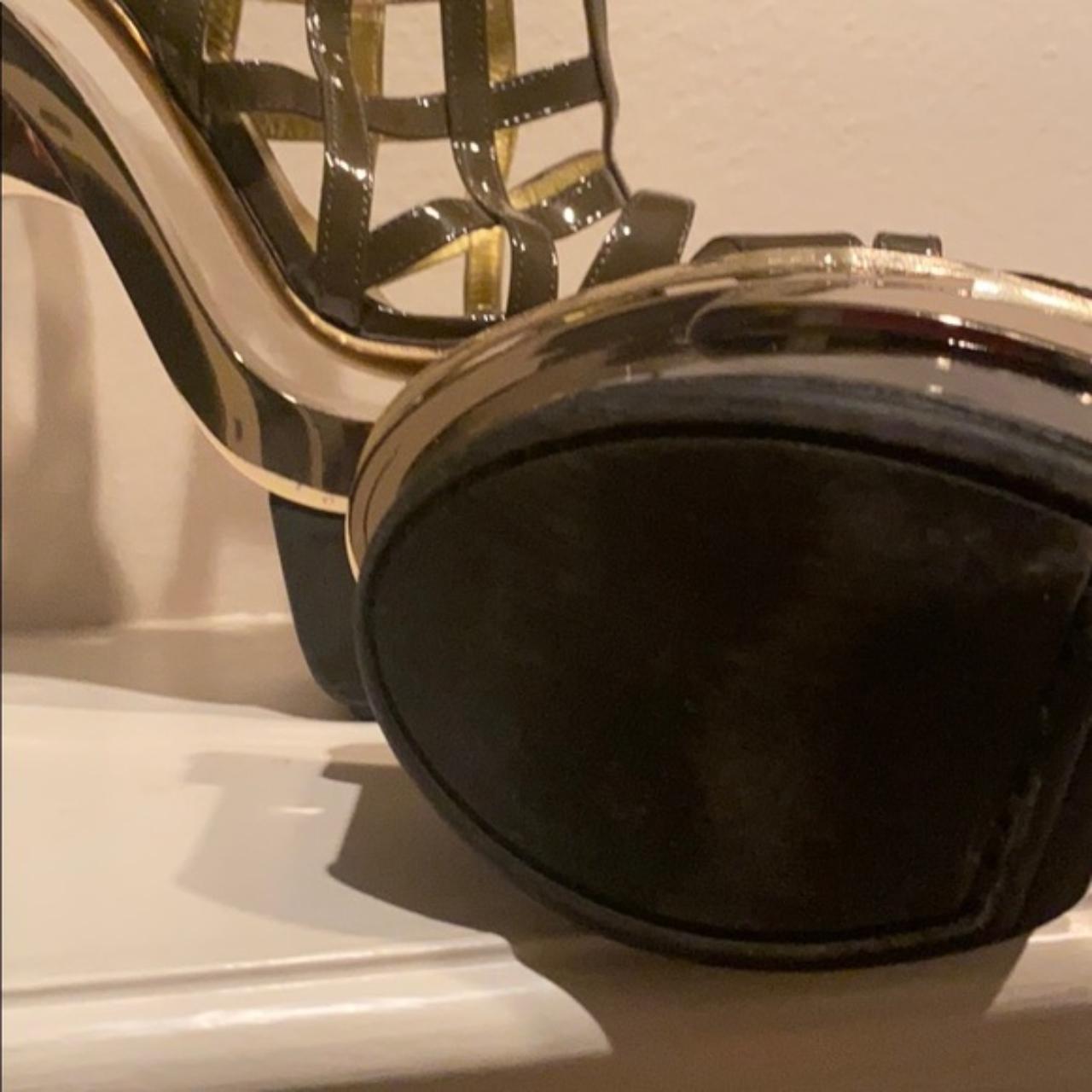 Versace Triple Platform Gold Heels Deal will last... - Depop