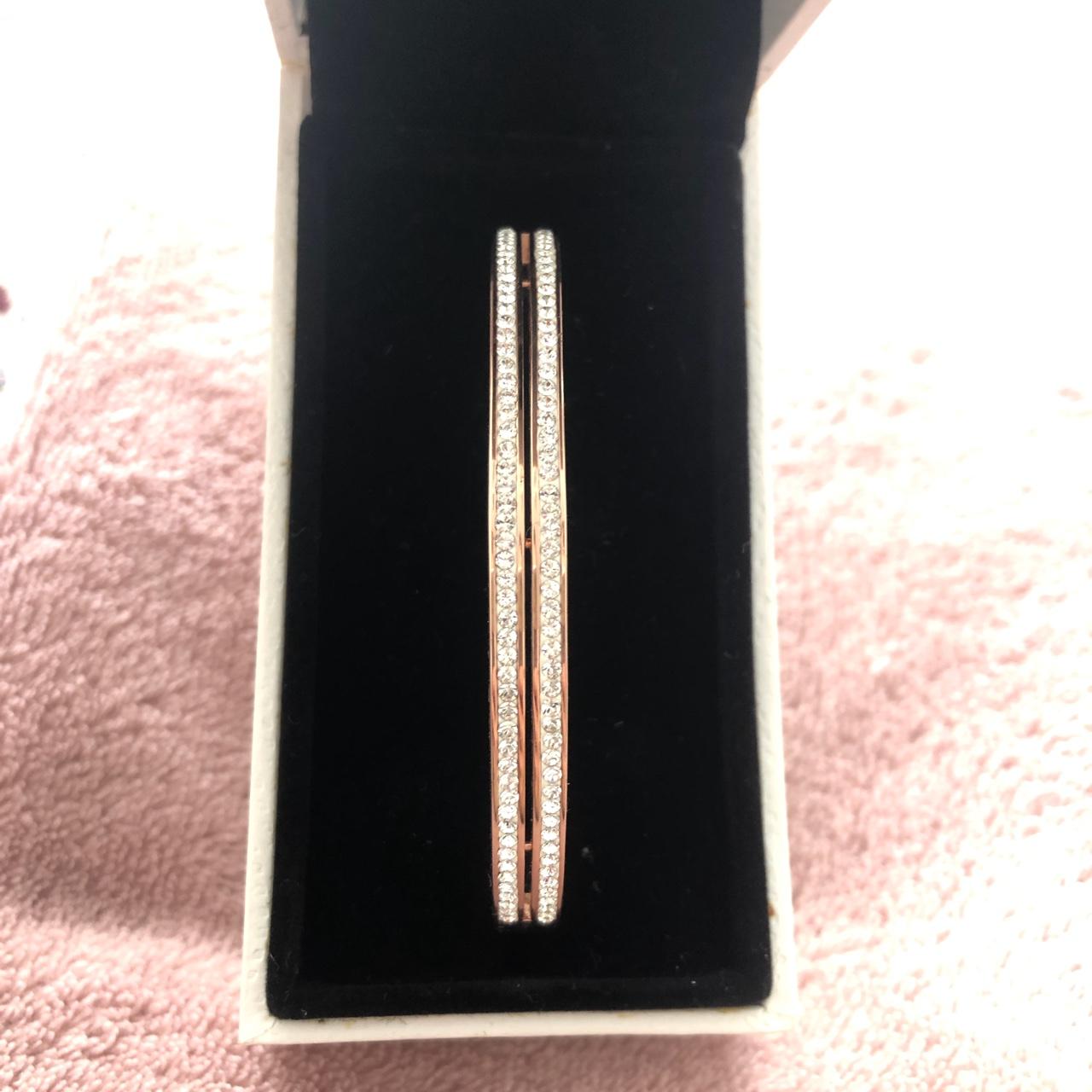 Warren James Rose Gold Clear Crystal Bangle - so... - Depop