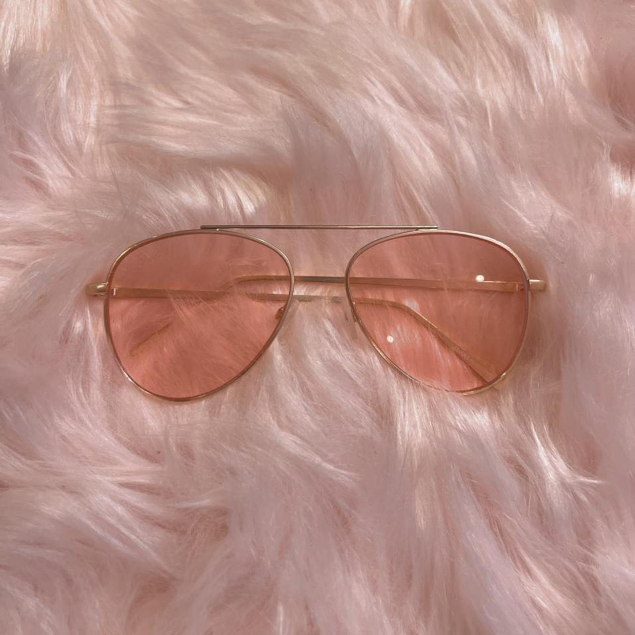 Sunnies Specs pink aviators with rose gold frames in... - Depop