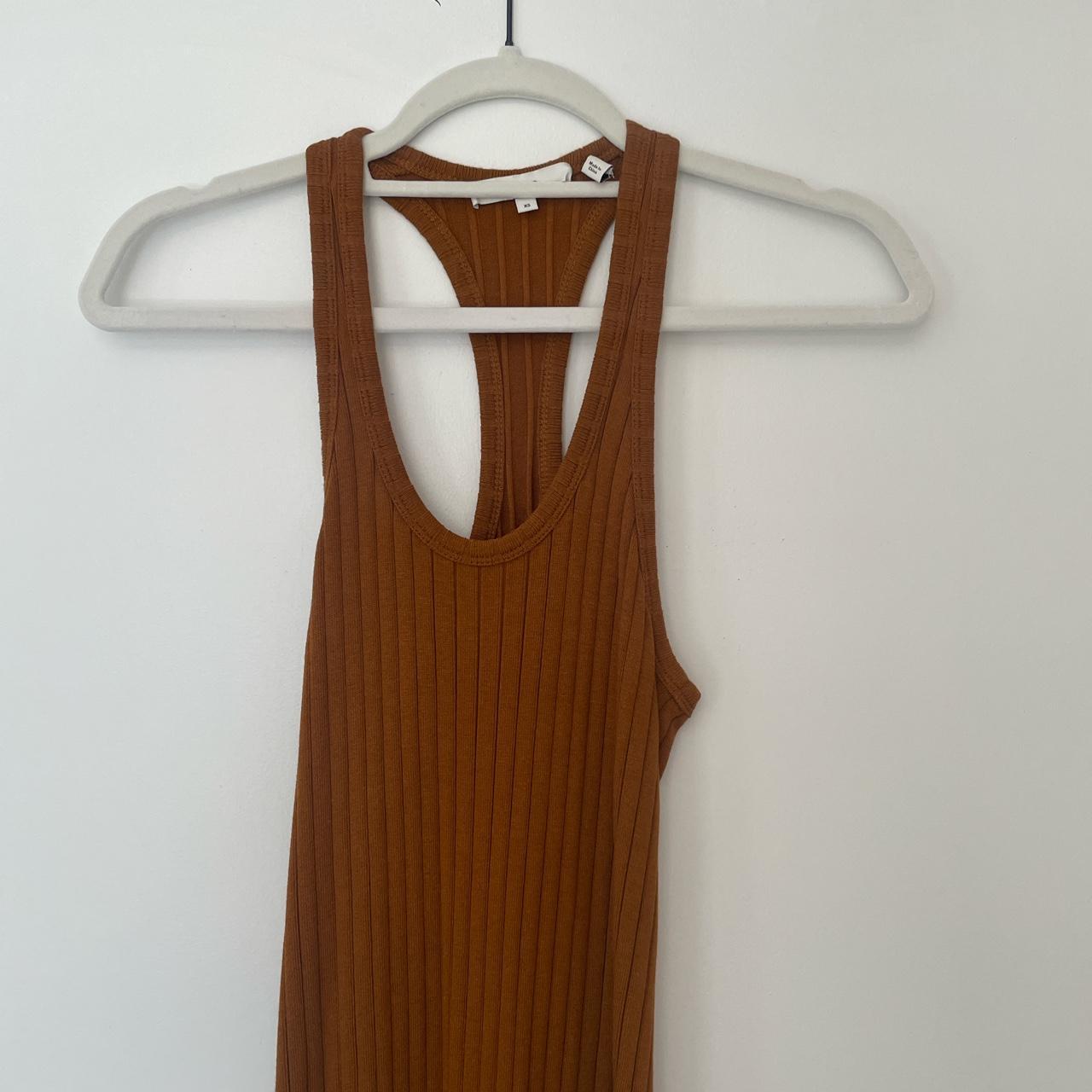 Vince racerback ribbed dress in rust color (not... - Depop