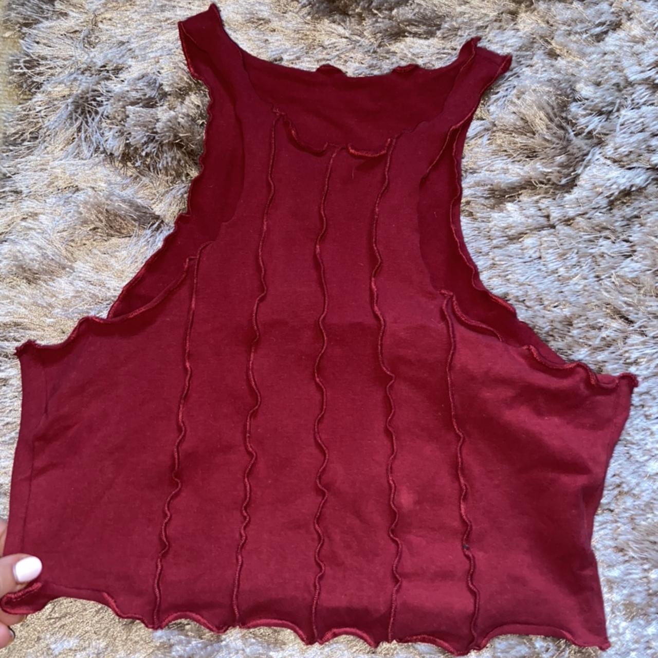 Exposed seam racer crop top Never worn - Depop