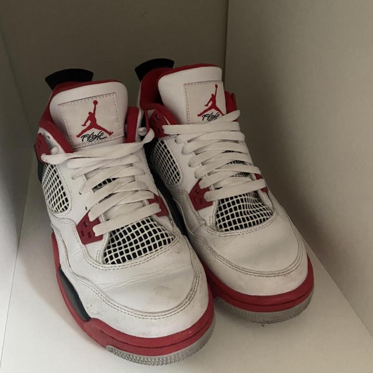 Jordan 4 fire red only worn a couple of times Size... - Depop