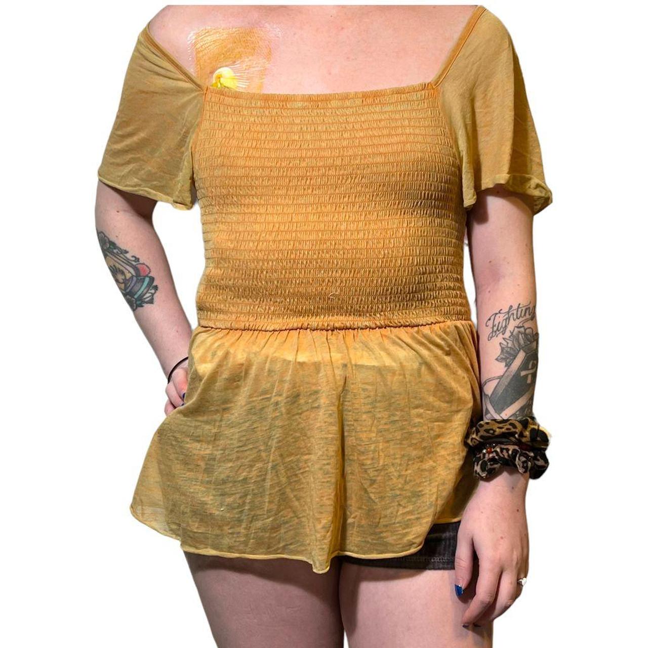 This chartreuse yellow boho top is so flirty and... - Depop