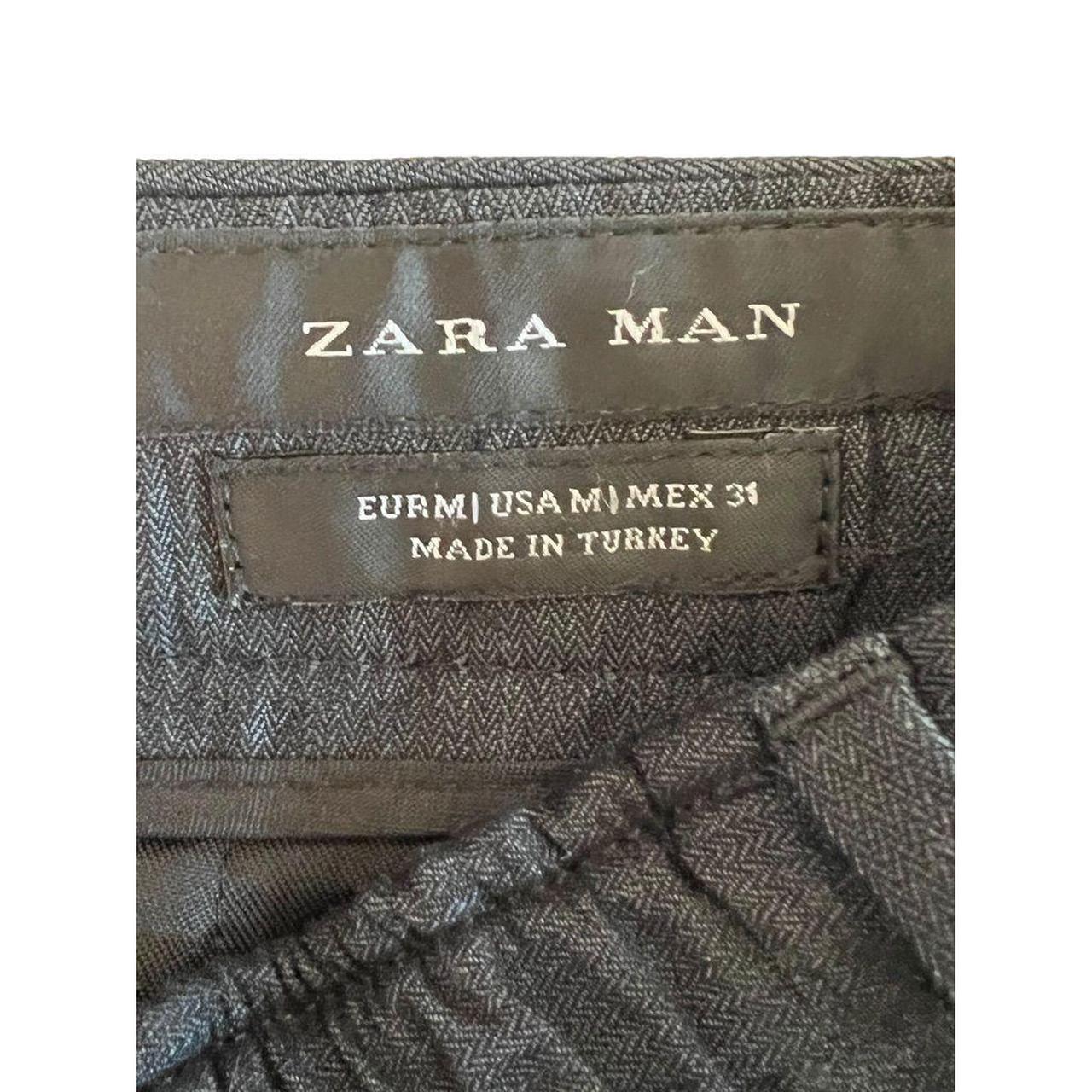 These Zara Man Pants are blue denim with a cool... - Depop