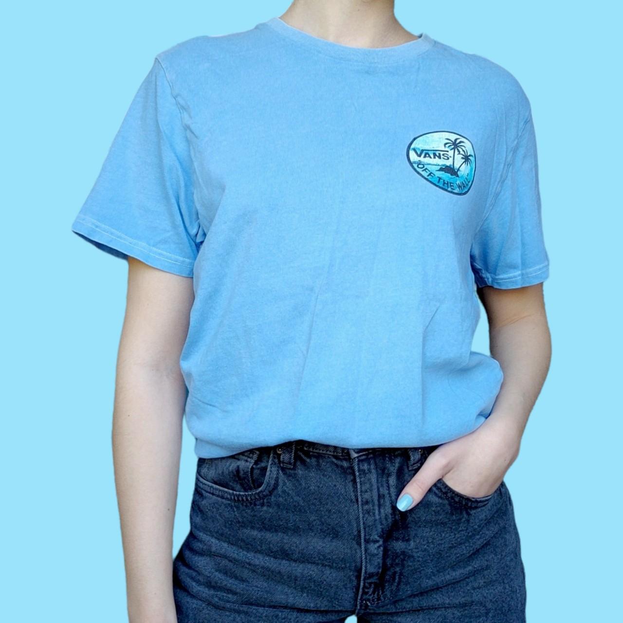 VANS Blue Wave T-shirt • Details: Wave Vans Logo... - Depop