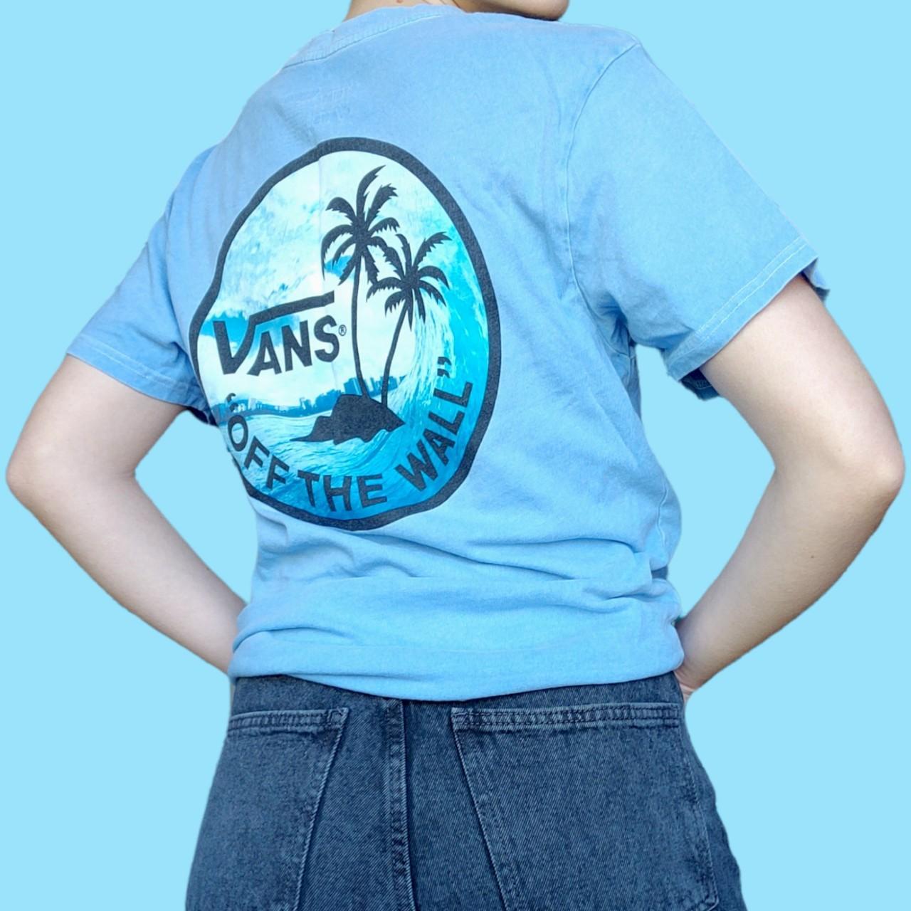 VANS Blue Wave T-shirt • Details: Wave Vans Logo... - Depop