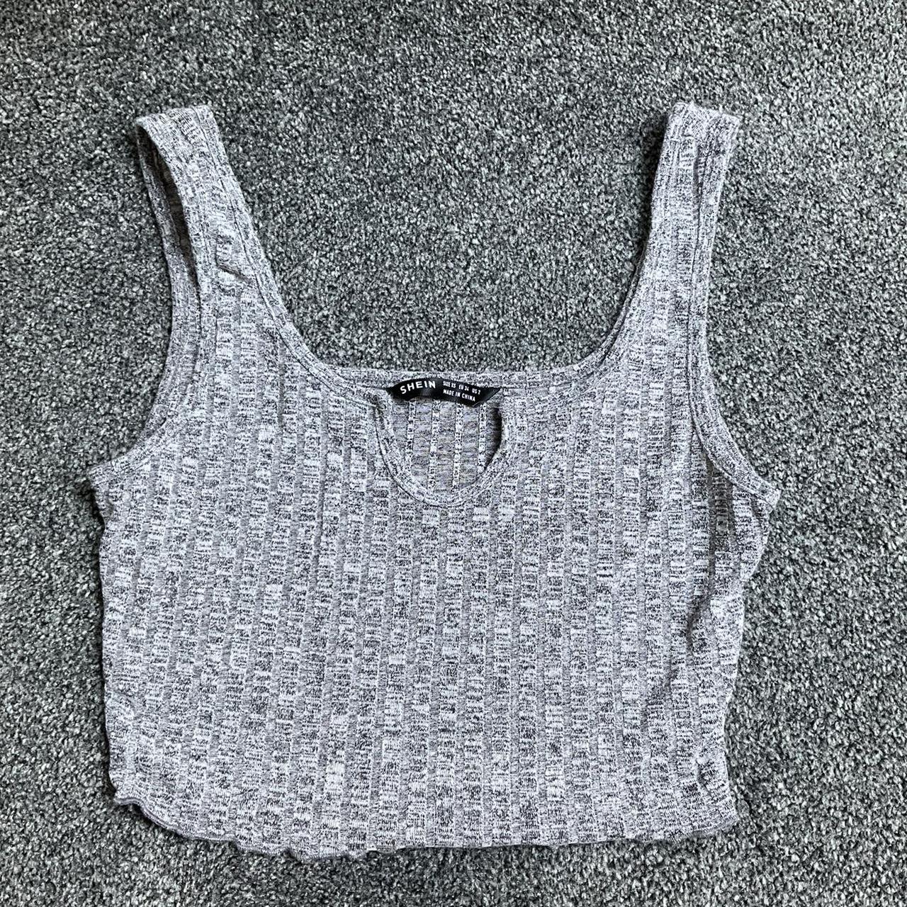 SHIEN grey crop top #crop top #grey #cute #tops... - Depop