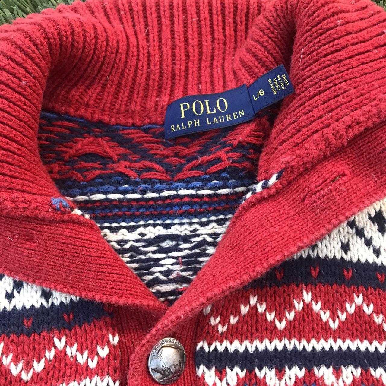 Vintage Polo Ralph Lauren Cardigan Sz Large Item... - Depop