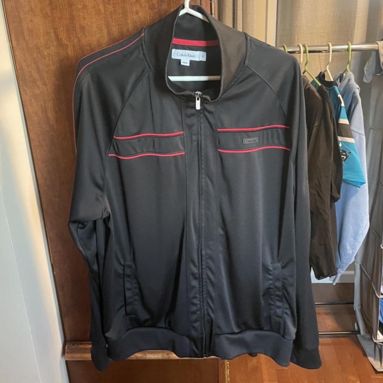 Vintage Y2K Calvin Klein zip-up track jacket in size... - Depop