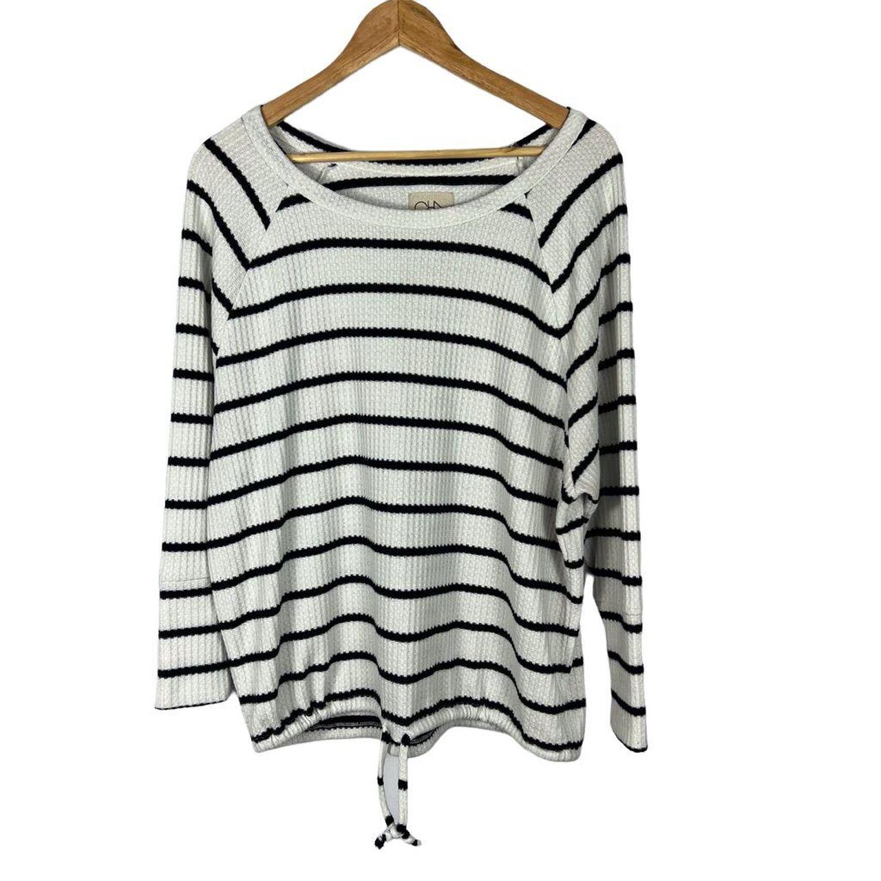 Chaser Striped Drawstring Long Sleeve Top,... - Depop