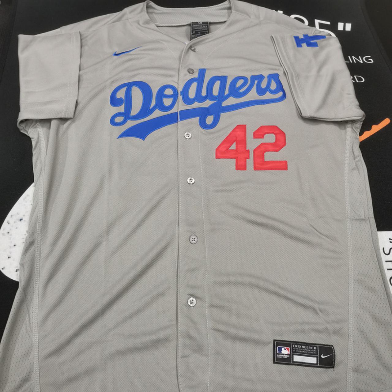 ML1862 Jackie Robinson #42 Los Angeles Dodgers Gray... | Depop