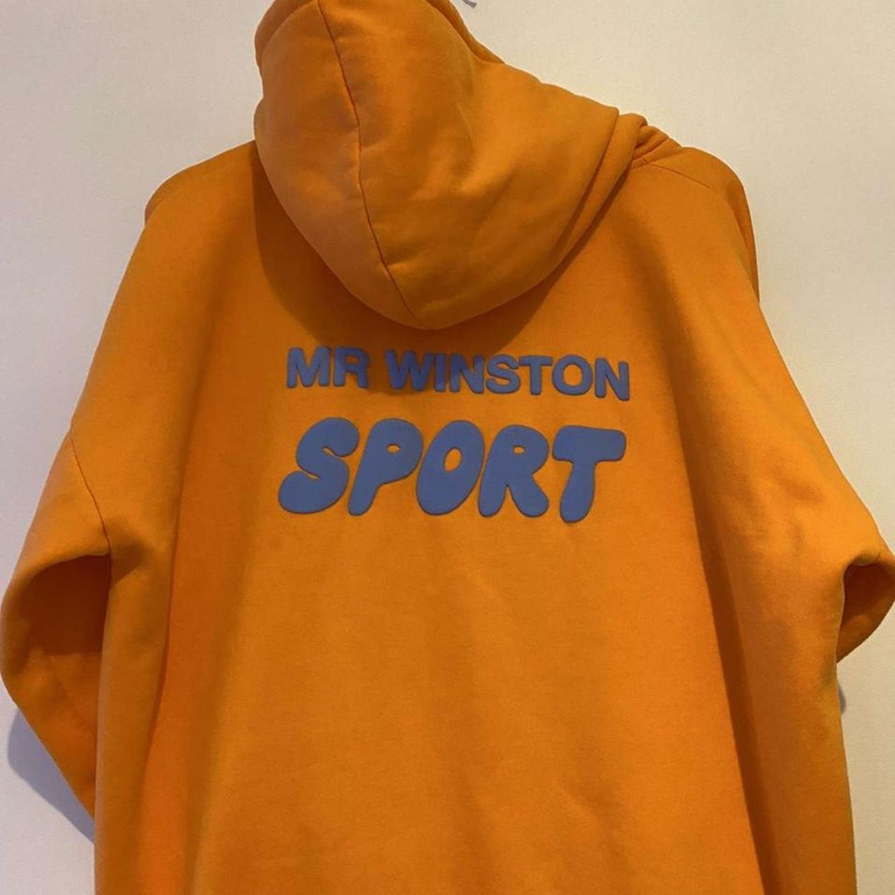 Orange/Blue Mr Winston hoodie - size small - worn... - Depop