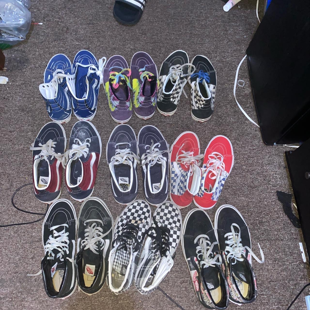 I’m selling 9 pairs of vans high top shoes the sizes... - Depop
