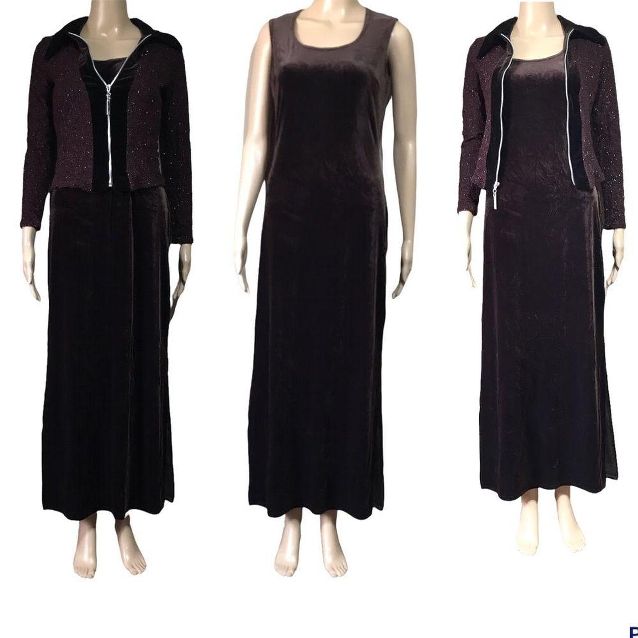 Sike Brand vintage 90s brown velvet grunge dress... - Depop