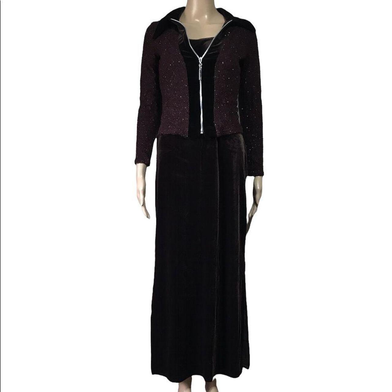 Sike Brand vintage 90s brown velvet grunge dress... - Depop