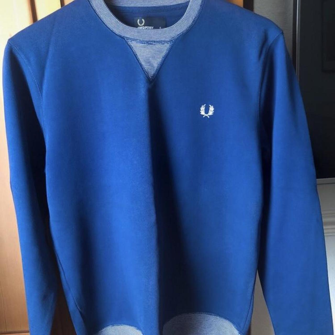 Fred Perry Men's Blue Sweatshirt | Depop