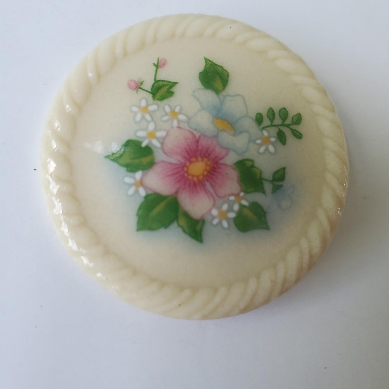 Vintage Avon Ivory Color Ceramic Pink Blue Flower... - Depop