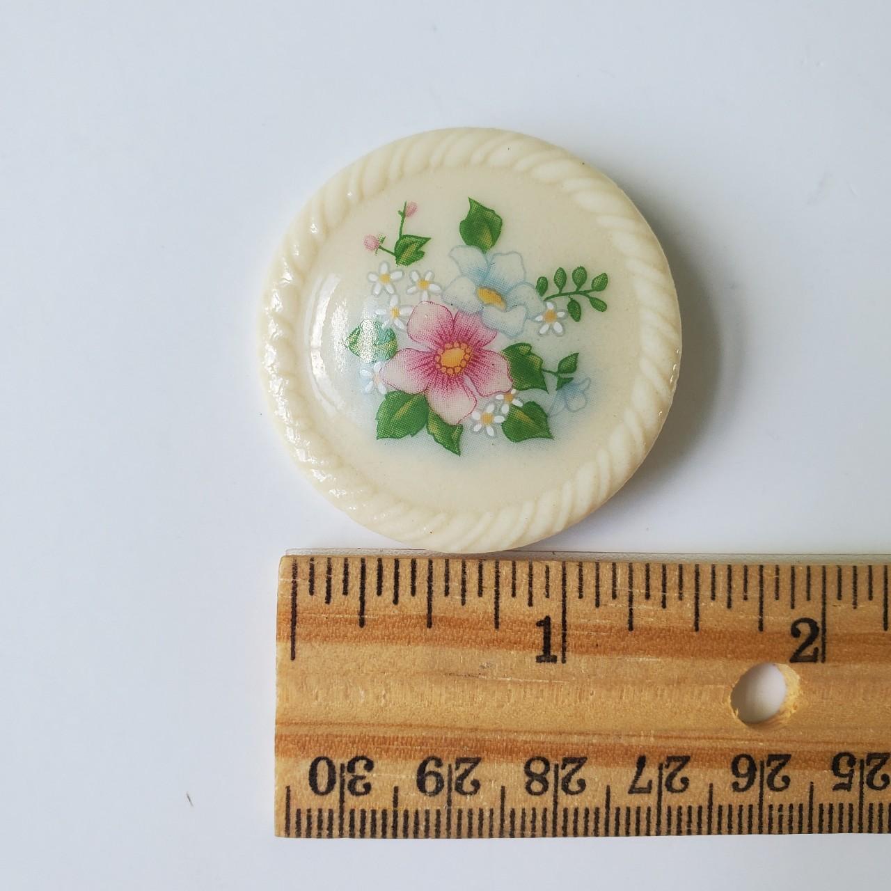 Vintage Avon Ivory Color Ceramic Pink Blue Flower... - Depop