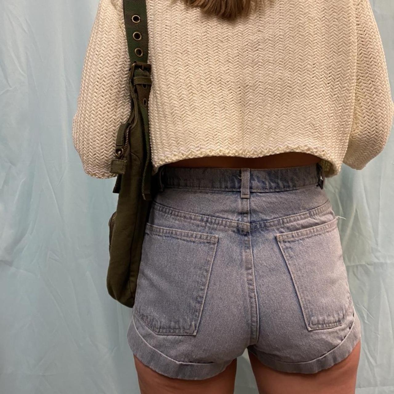 American Apparel Women's Blue Shorts | Depop