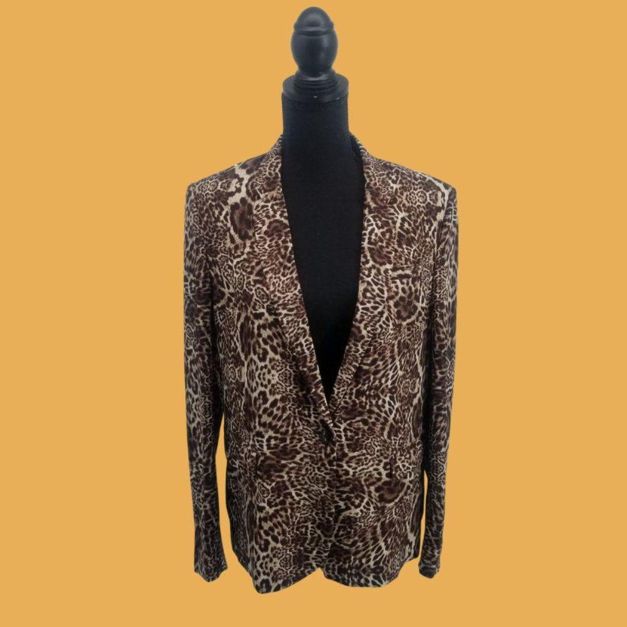 Gorgeous animal print blazer with a sleek one button... - Depop