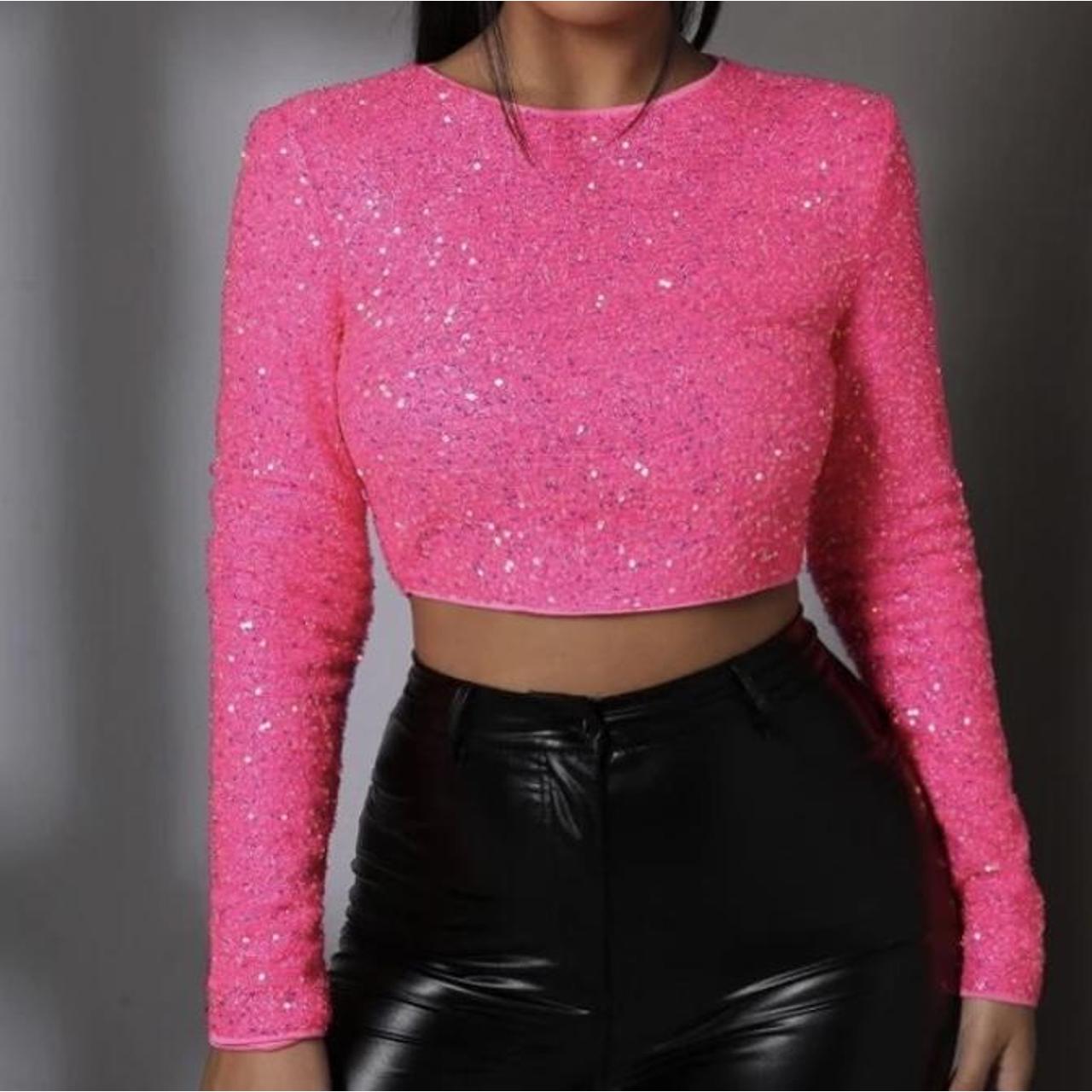 Women's Pink Crop-top | Depop