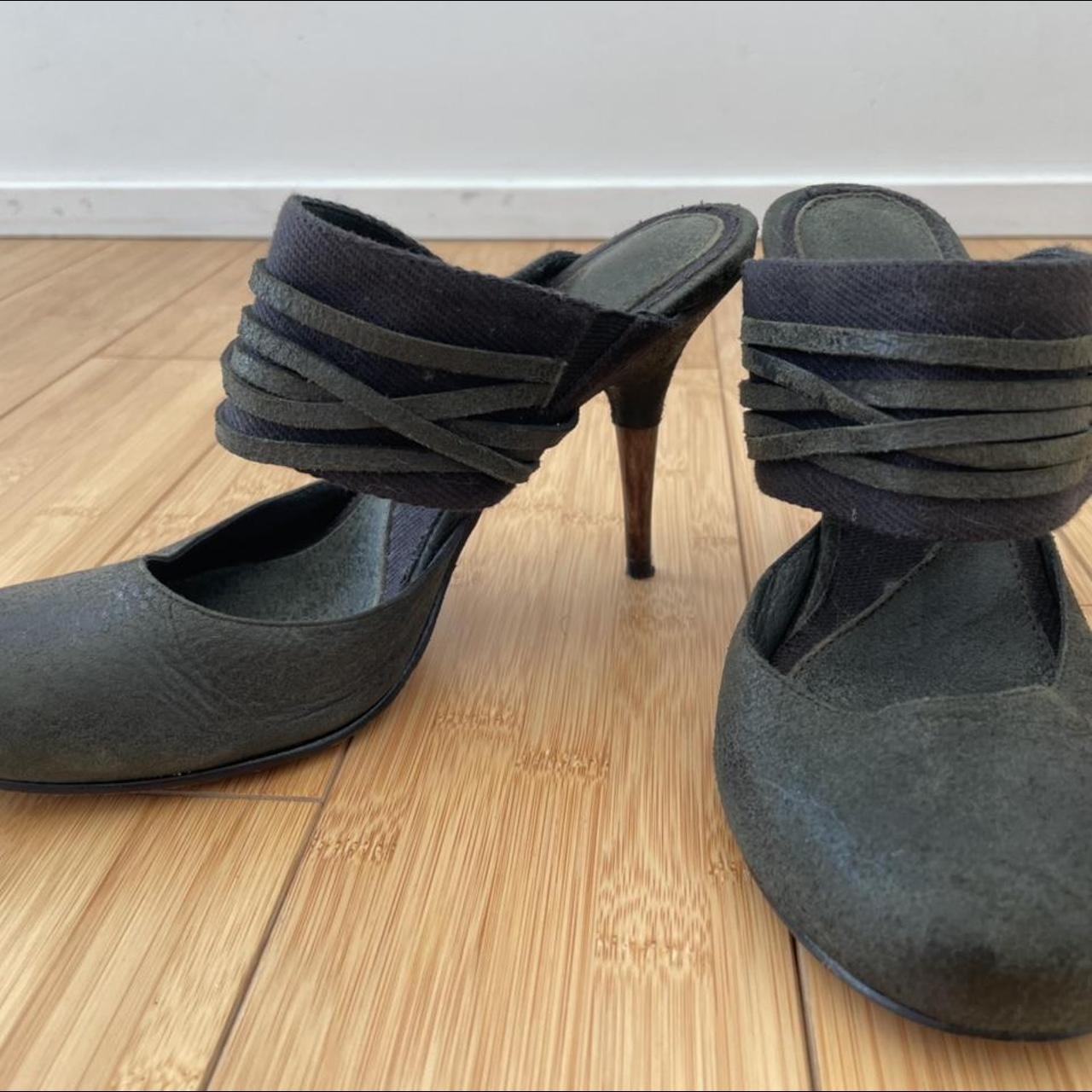 Diesel black leather sandals/slides size 7 Unique as... - Depop