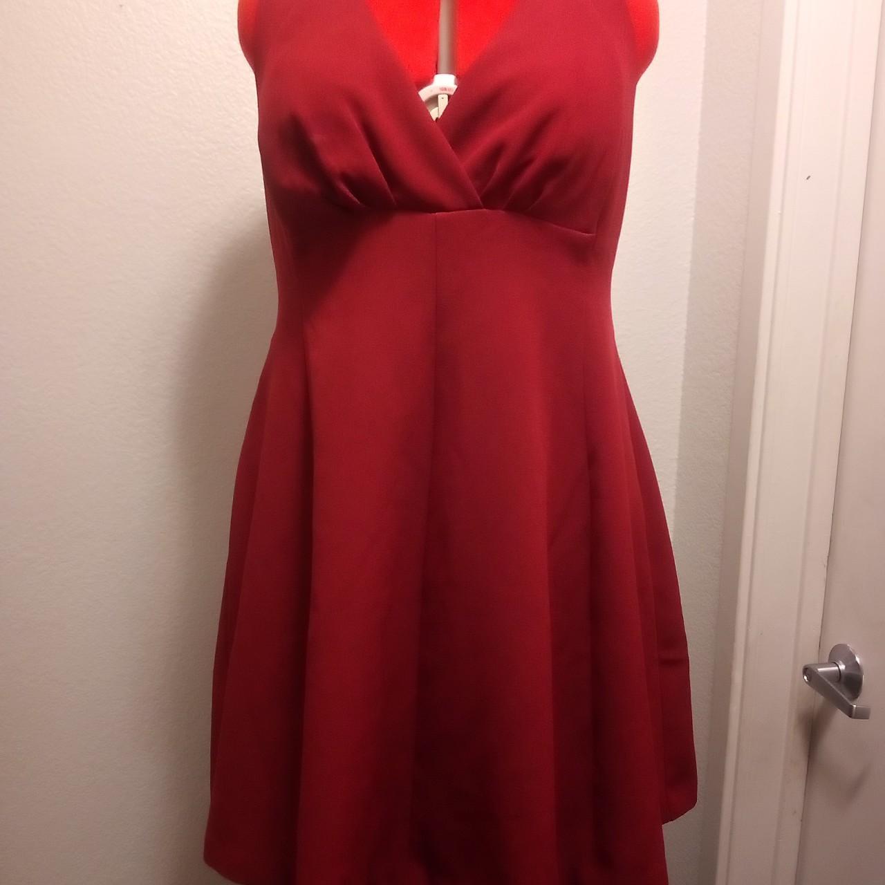 Sleeveless, maroon red, dress by Modcloth size XL... - Depop