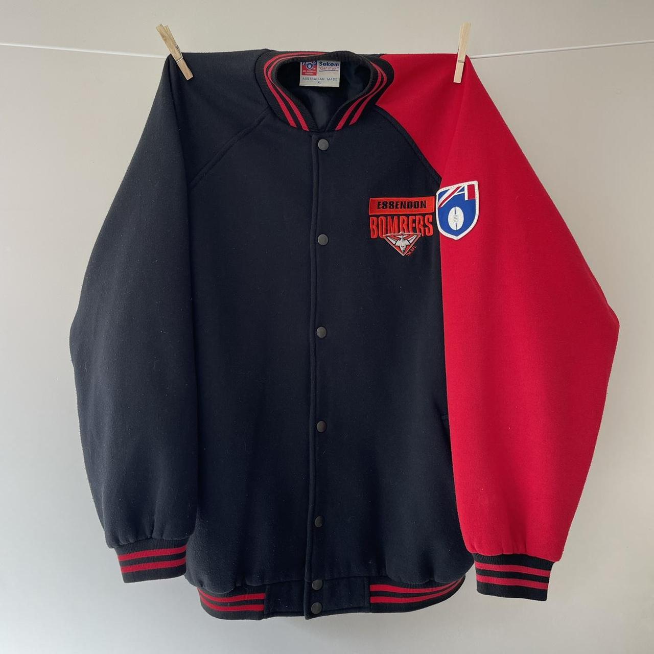 Vintage 90s Essendon Bombers Varsity Jacket... - Depop