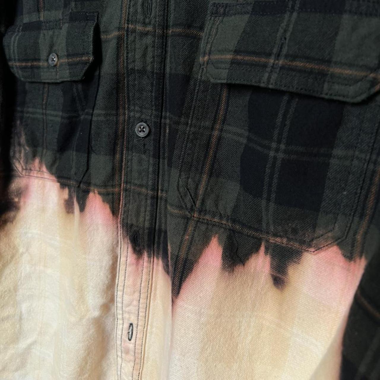 Split Dip Bleach Button Down Shirt. Custom... - Depop