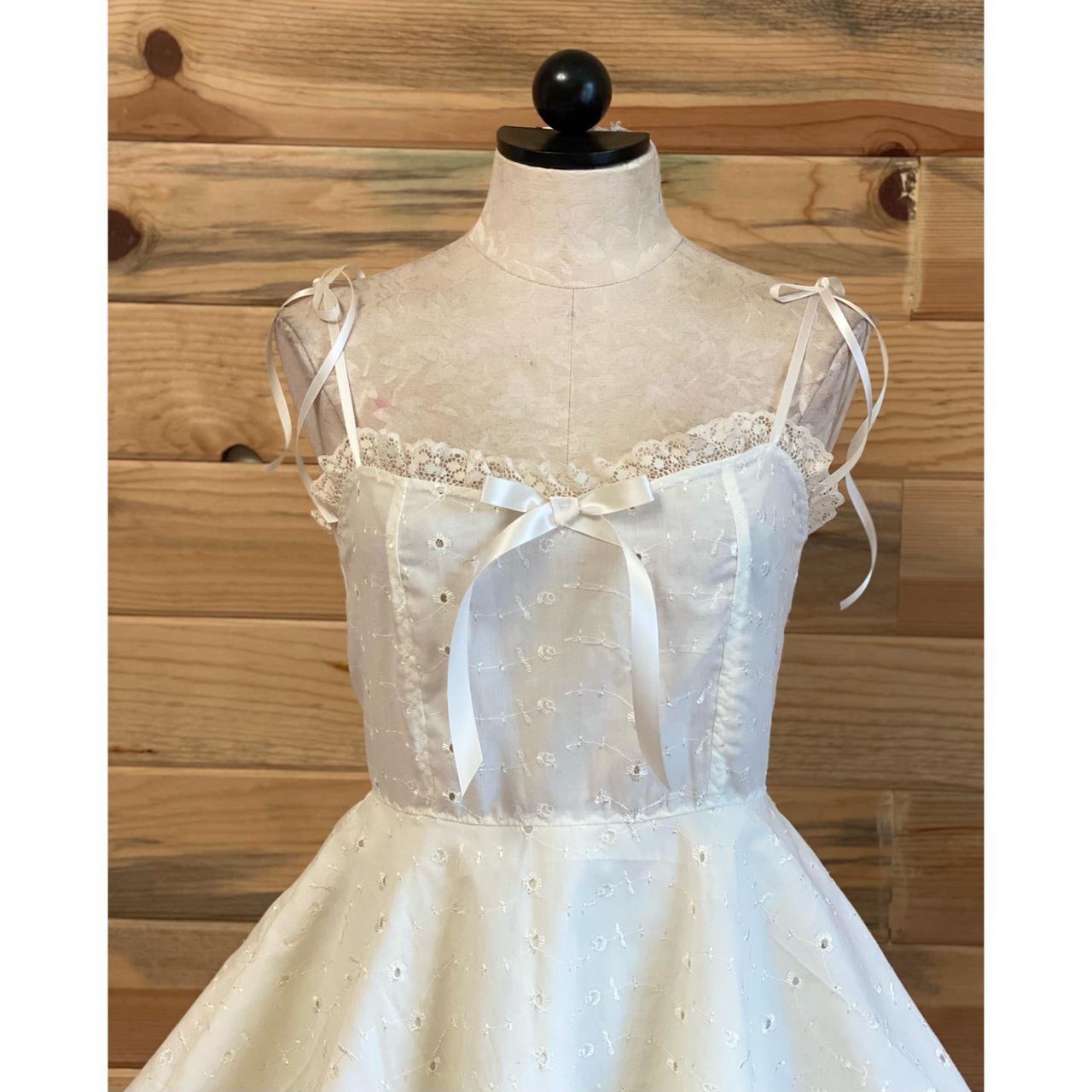 CUSTOM HANDMADE TO ORDER: -Jaz Dress. Cotton eyelet... - Depop