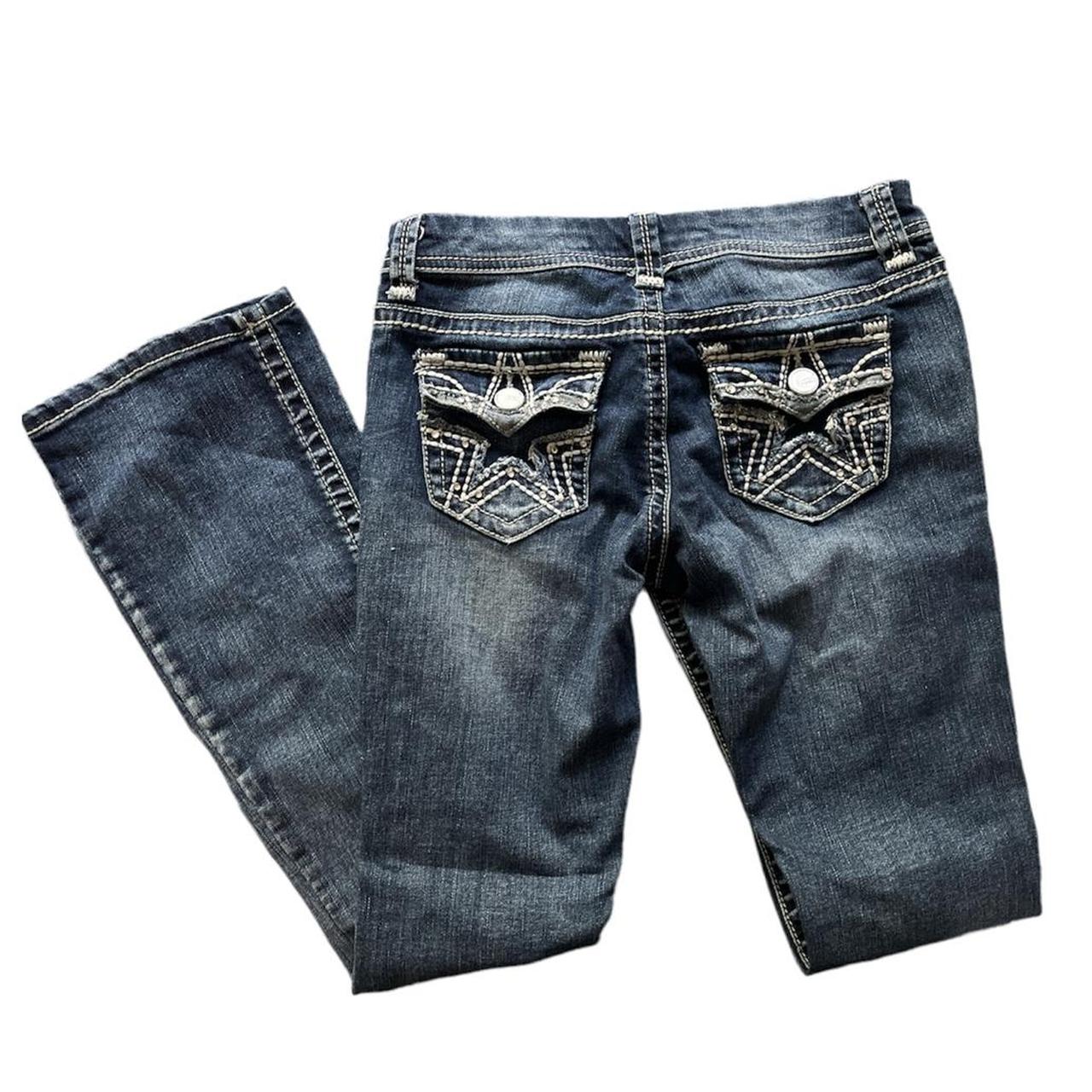 Almost Famous Women's Navy Jeans | Depop