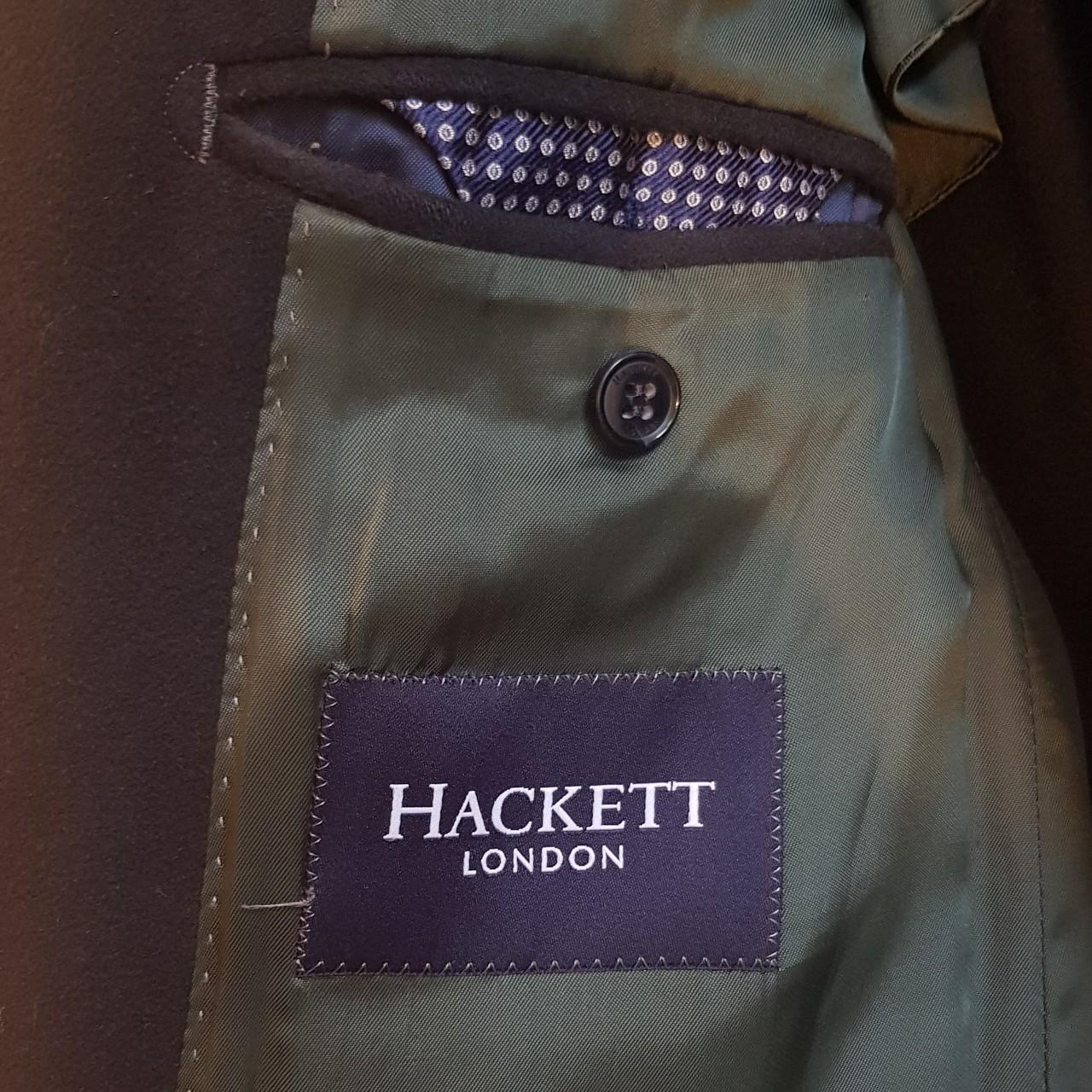 Hackett cashmere and wool overcoat navy with... - Depop