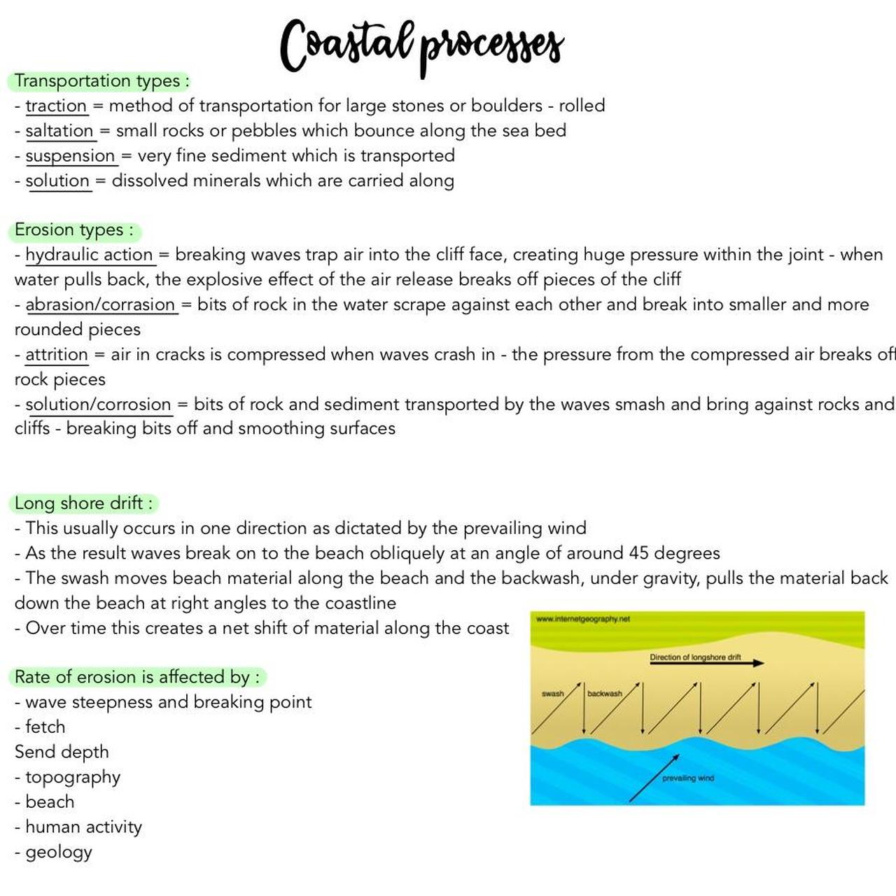 AQA A-Level Geography Coasts PDF Notes Predicted A*... - Depop