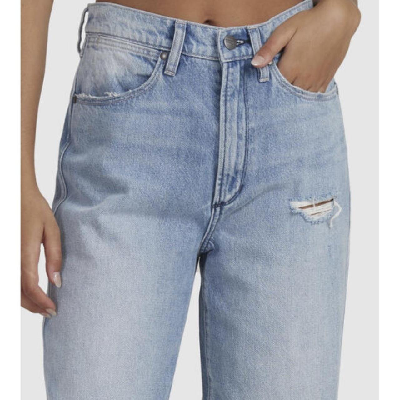 Wrangler Frances relaxed fit ripped jeans in colour... - Depop