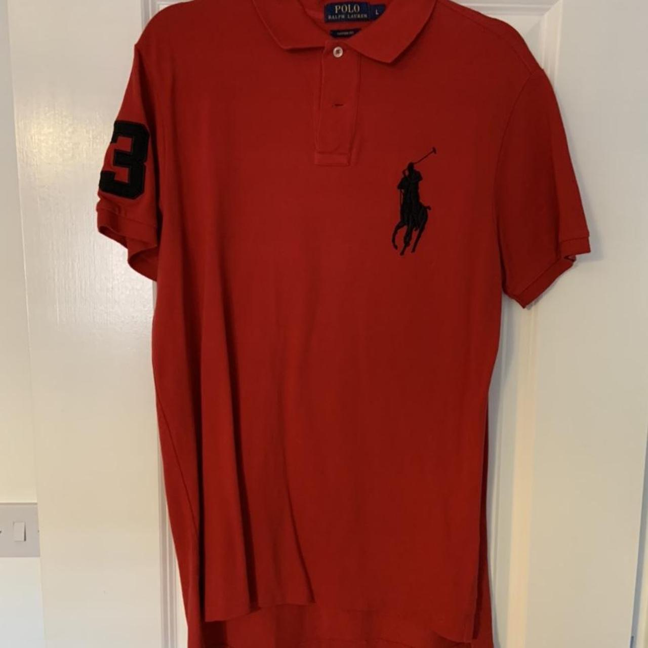 Large red Ralph Lauren polo top #ralphlauren #mens... - Depop