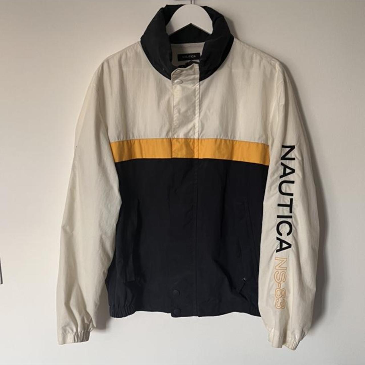 Rare Vintage Nautica Jacket in Navy/Off White... - Depop