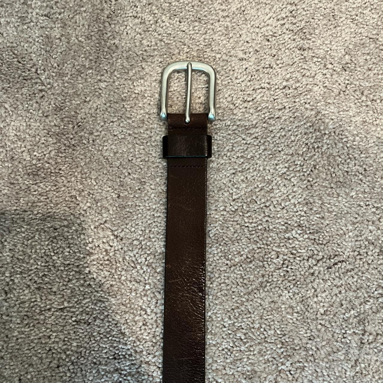 Vintage brown leather gap belt / Size 38W - Depop